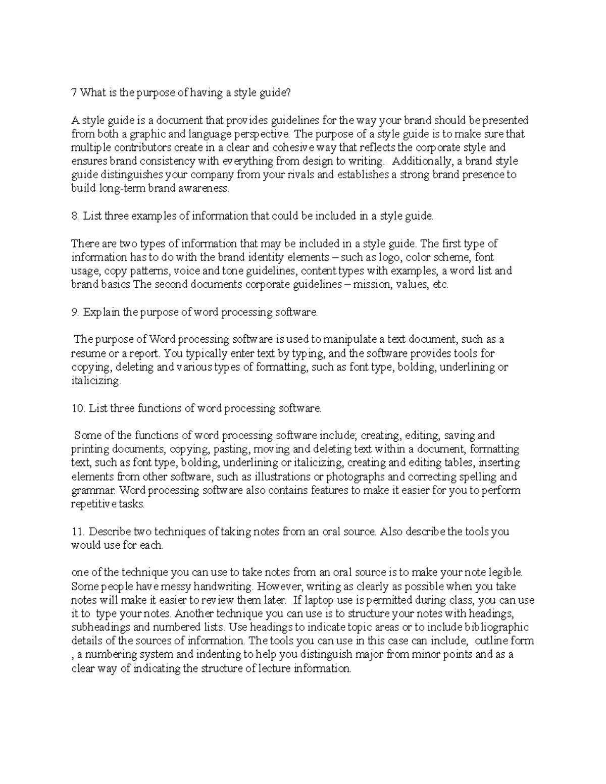 this is sample of a writing guide - 7 What is the purpose of having a ...