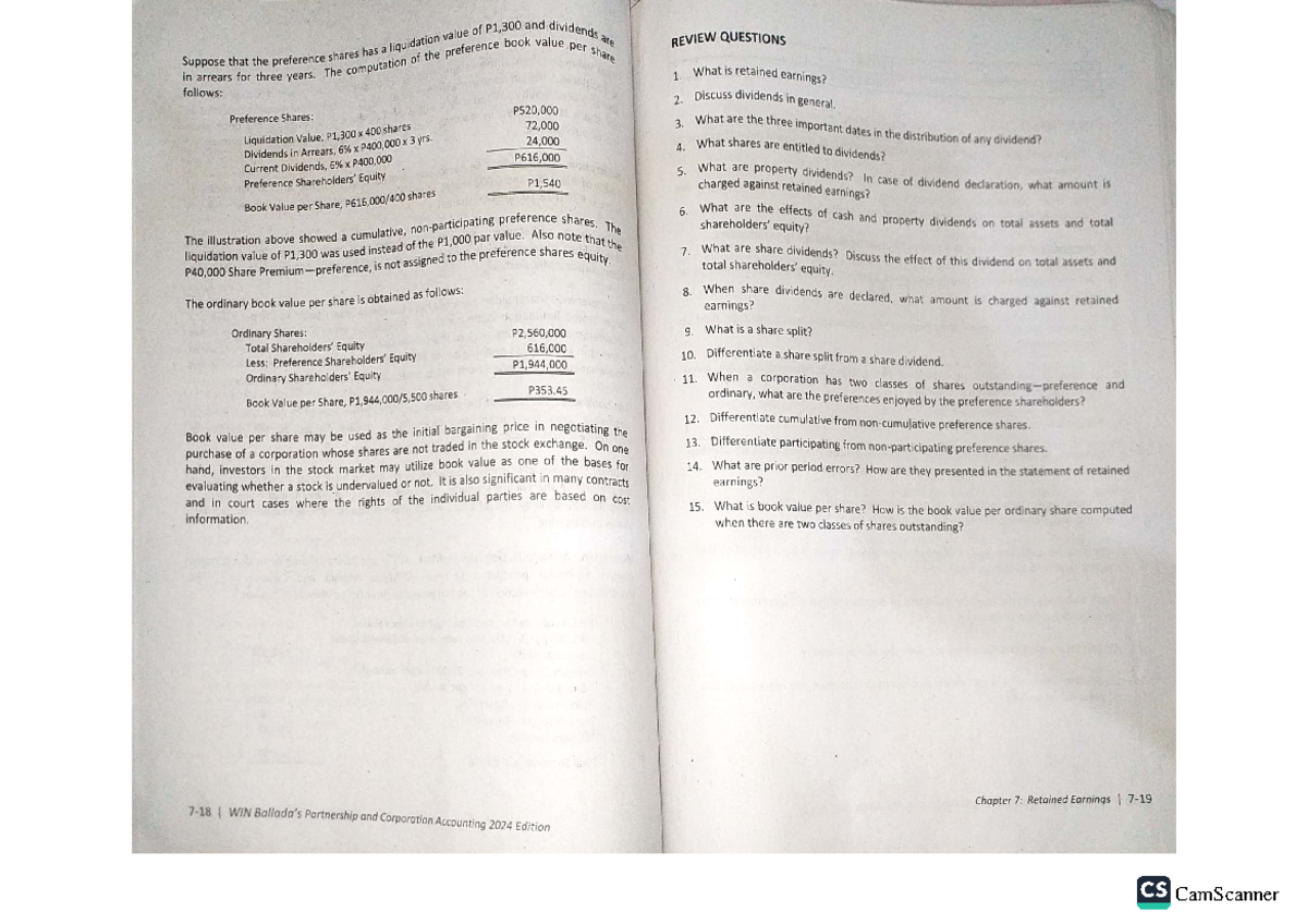 Ballada Chapter 7 Activities - of P1,300 and divide, Bey has a liquidation wreference book value ...