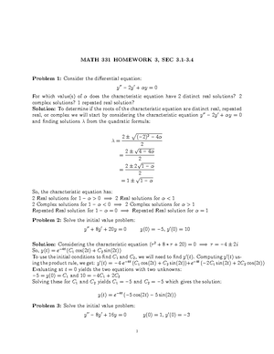 Formula sheet Midterm - Math 331 Midterm Review First-Order ...