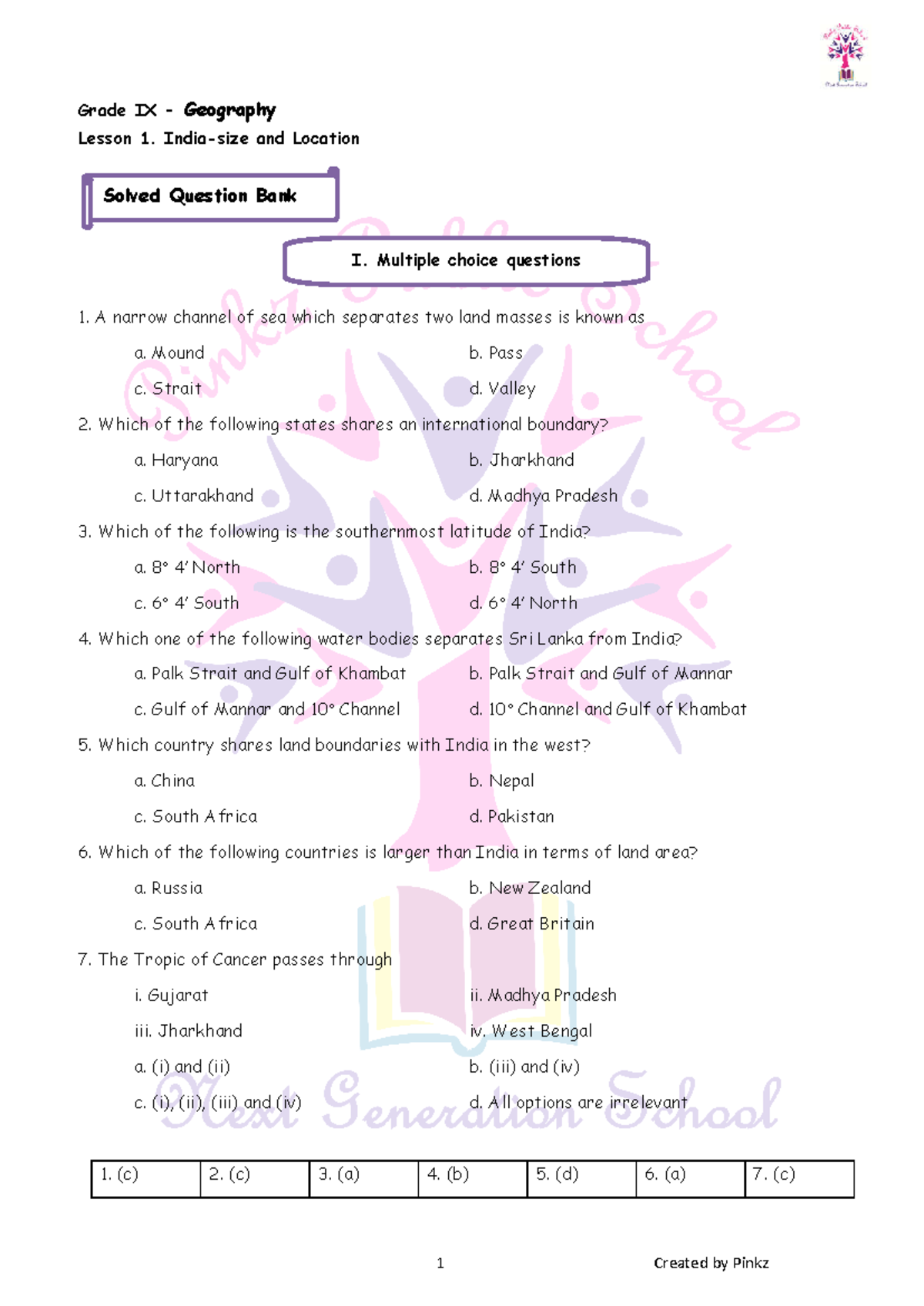 Lesson-1-Geography - Class notes - Geography - Grade IX - Geography ...