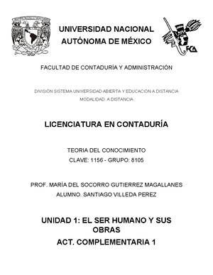 Unidad 1- Cuestionario DE Reforzamiento - TEORÍA DEL CONOCIMIENTO ...