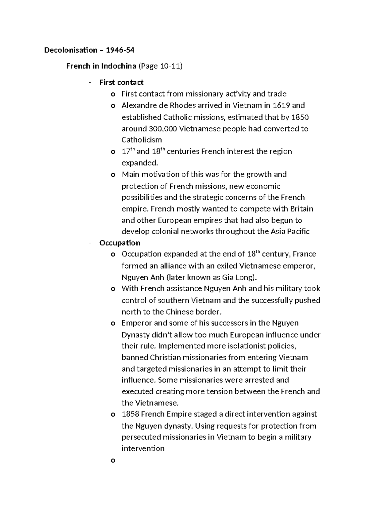 Indochina - Notes - vietnam war - Decolonisation – 1946- French in ...