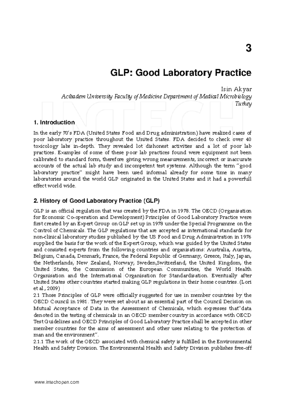 GLP - 3 GLP: Good Laboratory Practice Isin Akyar Acibadem University ...