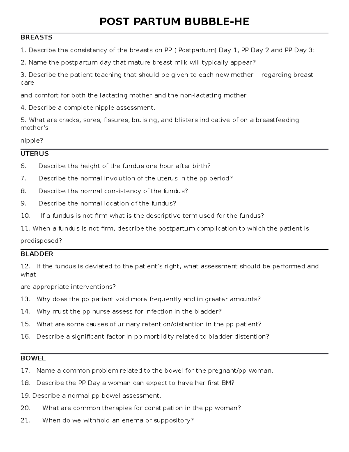 POST Partum Bubble - use to practice - POST PARTUM BUBBLE-HE BREASTS ...