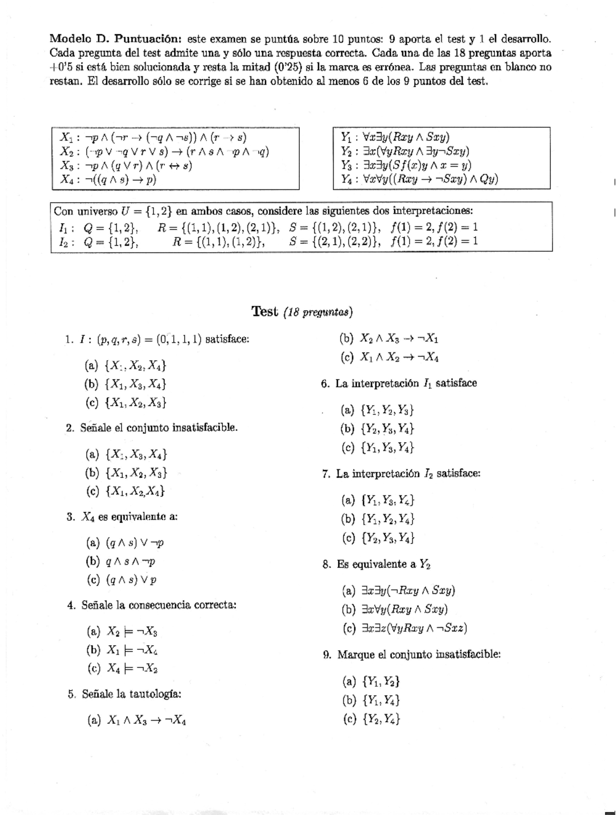 Examen Lógica y Estructuras Discretas 02-24 - Studocu