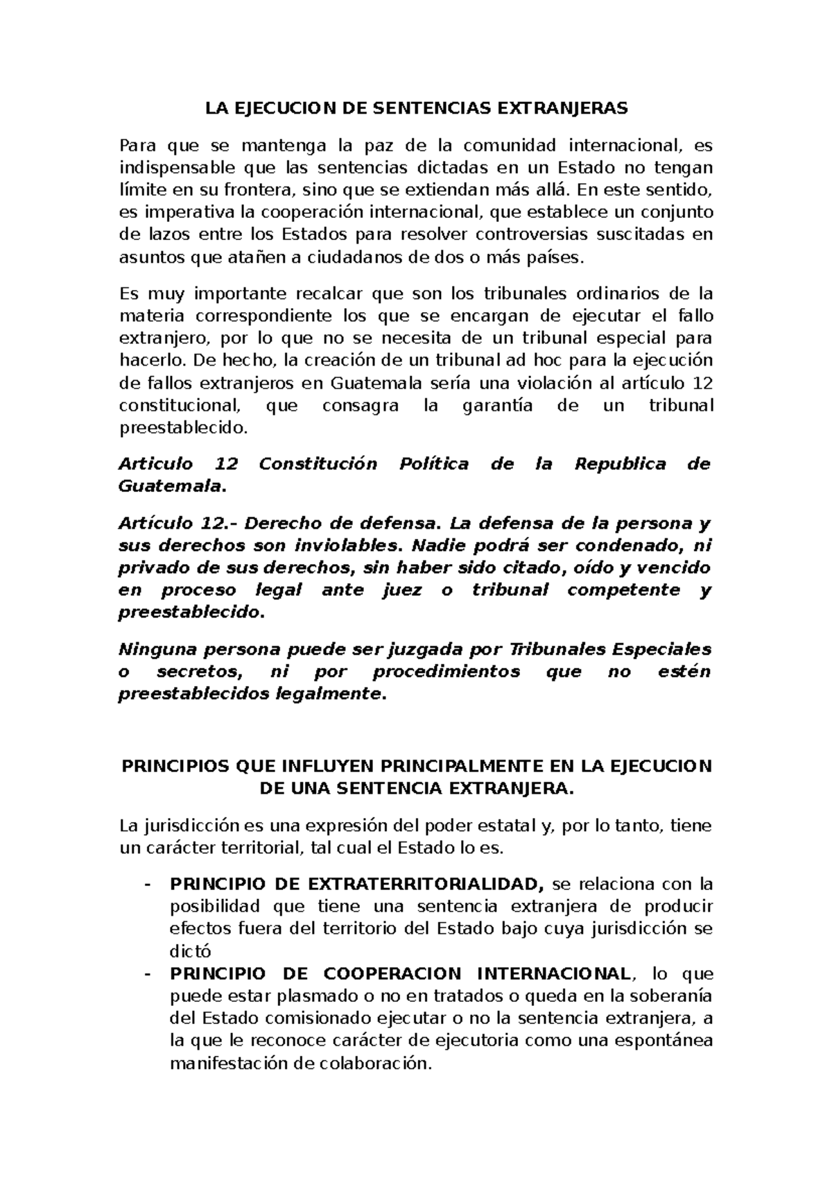 LA Ejecucion DE Sentencias Extranjeras - LA EJECUCION DE SENTENCIAS EXTRANJERAS Para que se ...