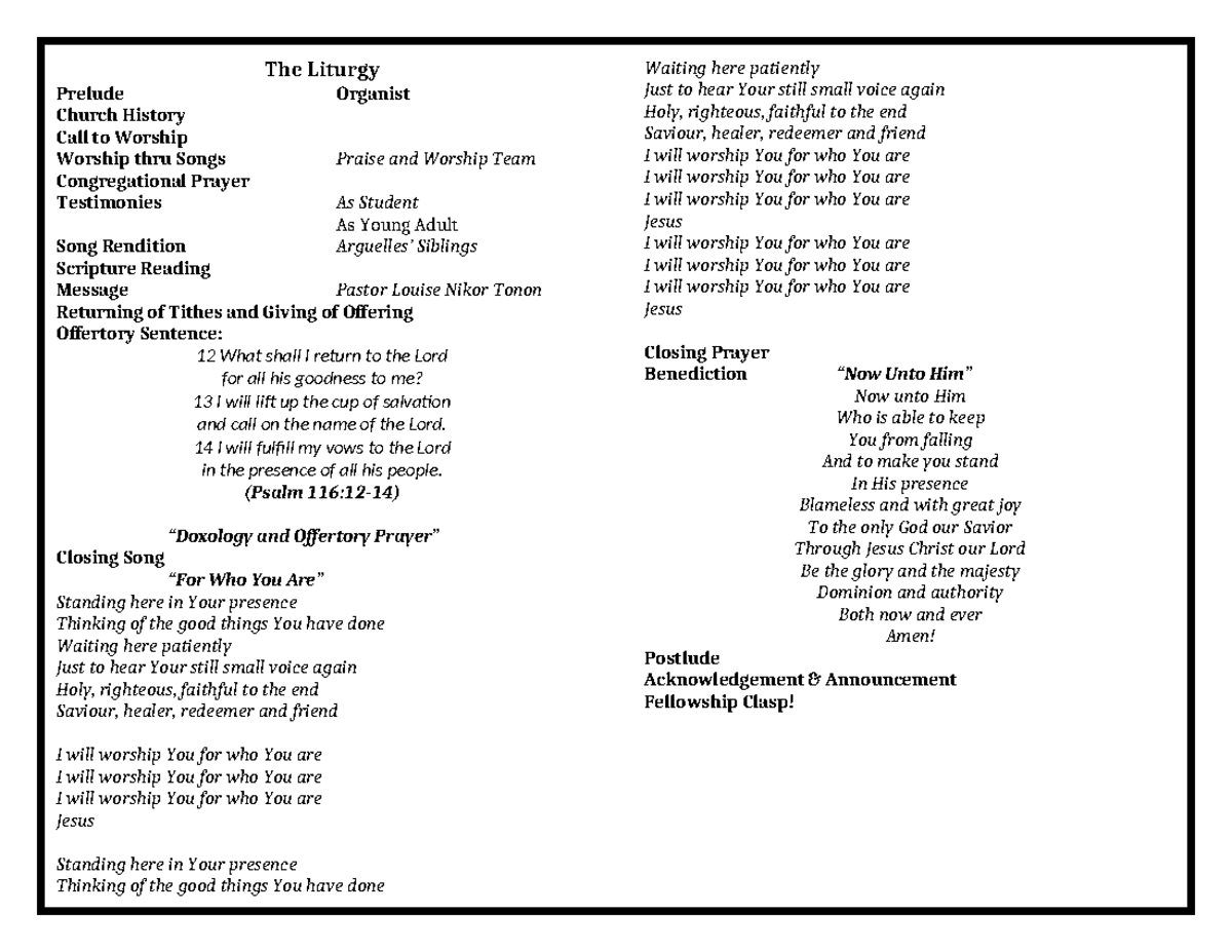 Thankgiving-2014 - Thanksgiving program - The Liturgy Prelude Organist ...