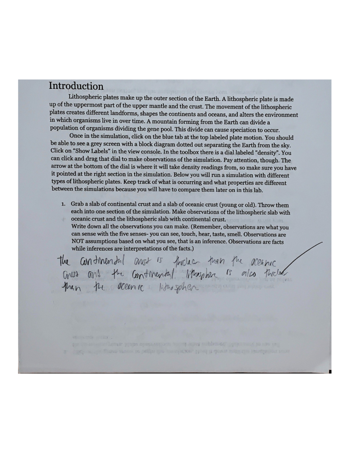 Plate Tectonics Simulation Lab - Introduction Lithospheric plates make ...