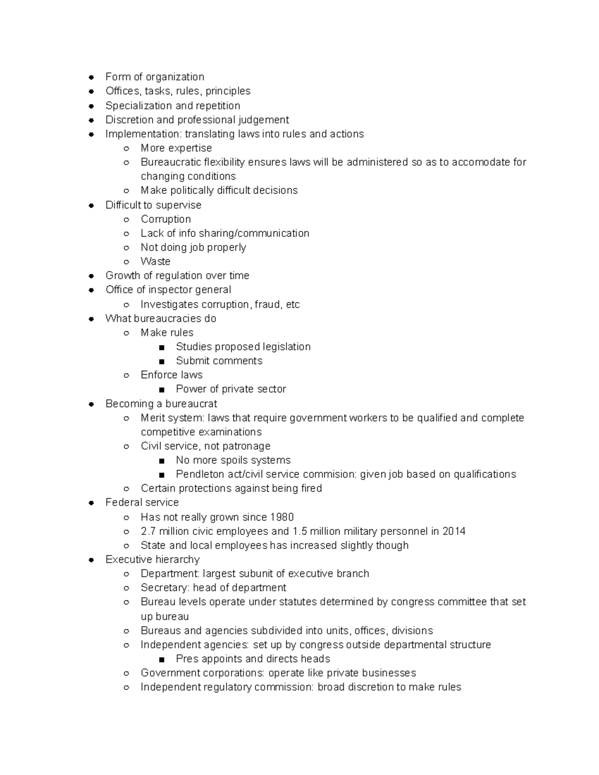 Bureaucracy - lecture notes - Form of organization Offices, tasks ...