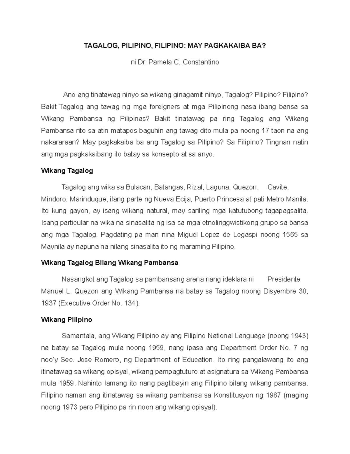 Tagalog, Pilipino, Filipino MAY Pagkakaiba BA - TAGALOG, PILIPINO ...