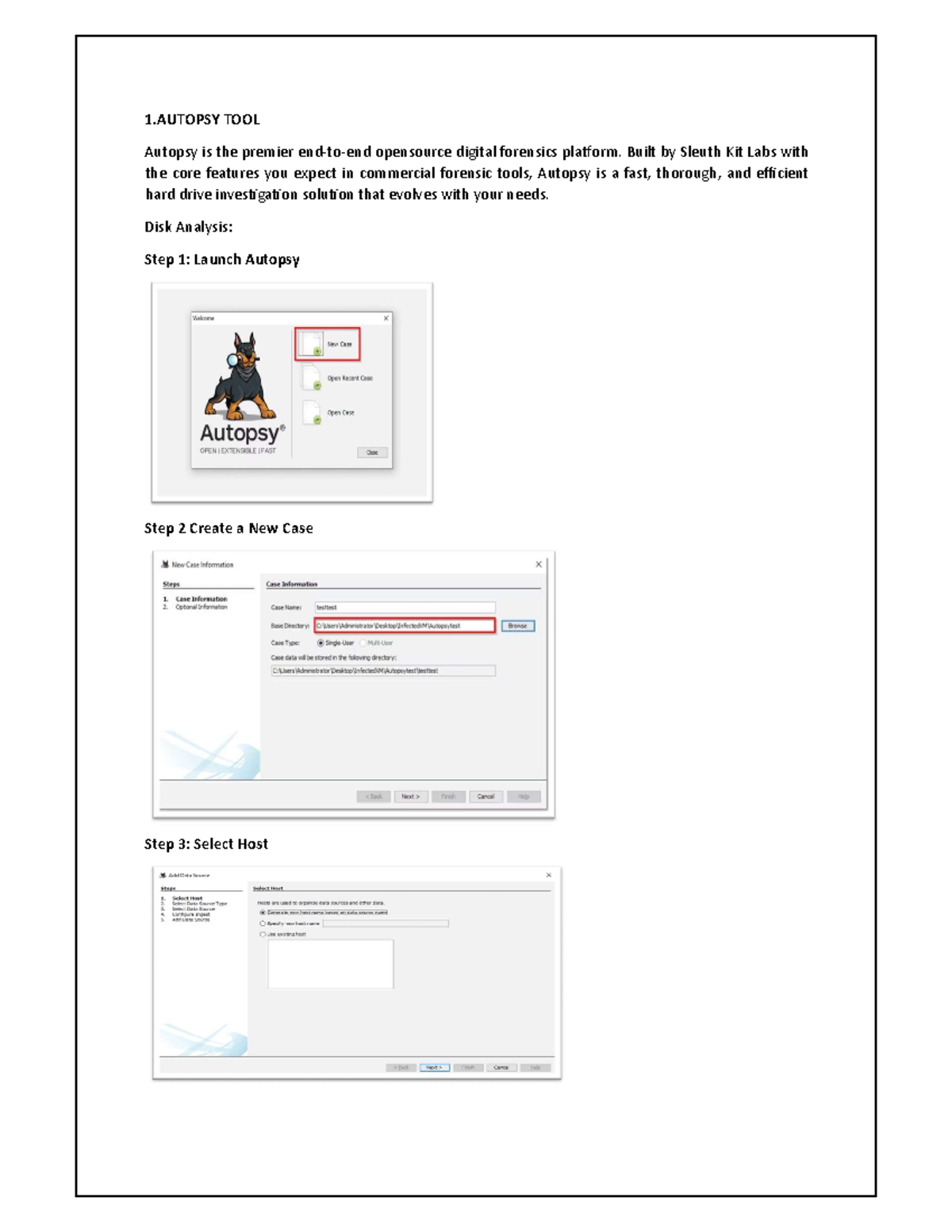 Cs ass - CS ASSIGNMENT - 1 TOOL Autopsy is the premier end-to-end opensource digital forensics ...