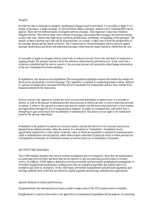 Lecture 1 Principles Cyber Security Module 3 - The Triad of the CIA The following are the three ...