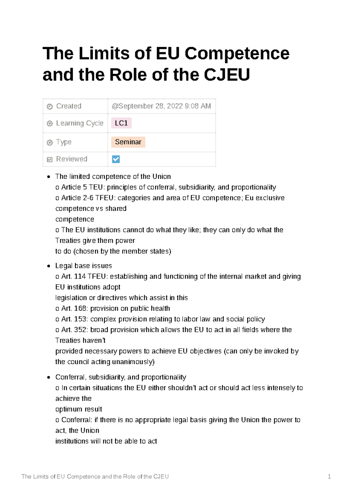 The Limits of EU Competence and the Role of the CJEU - The Limits of EU ...