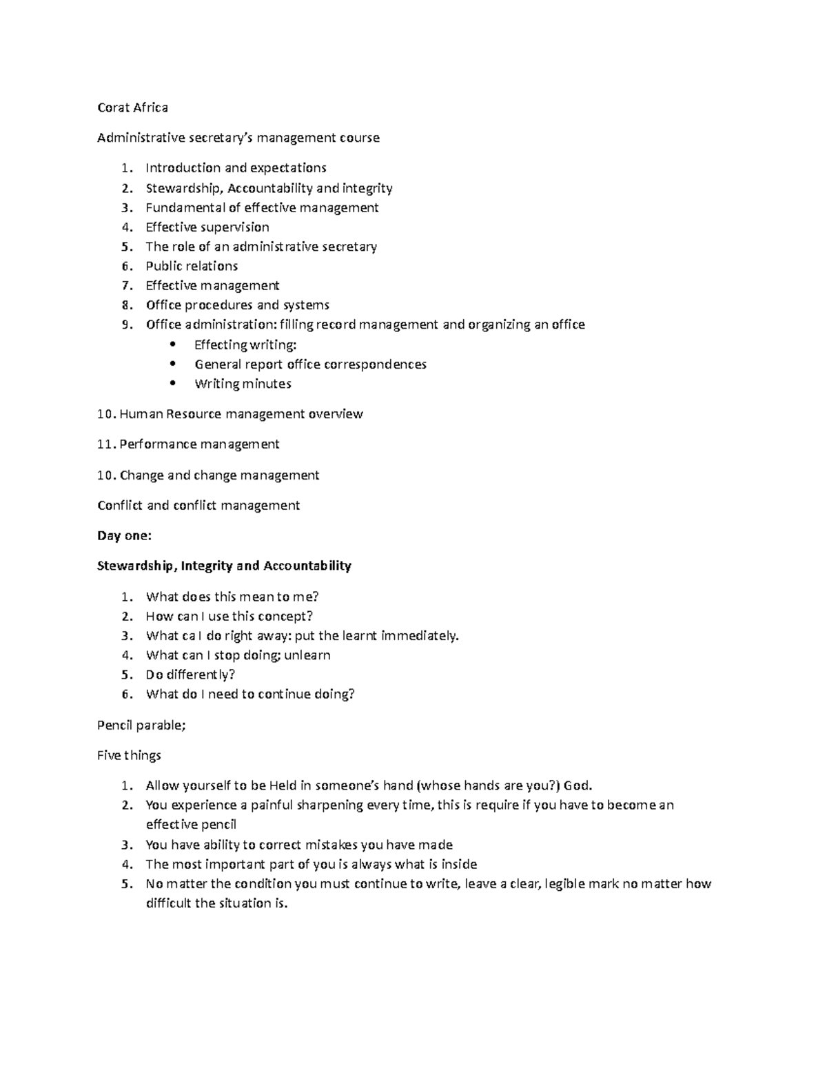Administration and management course notes ( admins trainning) - Corat ...