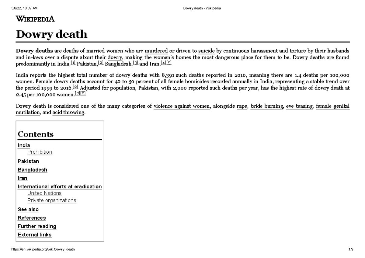 Dowry death - a legislation judicial analysis india and beyond topic of ...