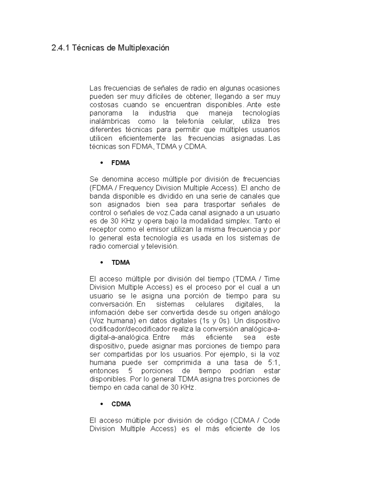 Tecnicas DE Multiplexacion - 2.4 Técnicas de Multiplexación Las frecuencias de señales de radio ...