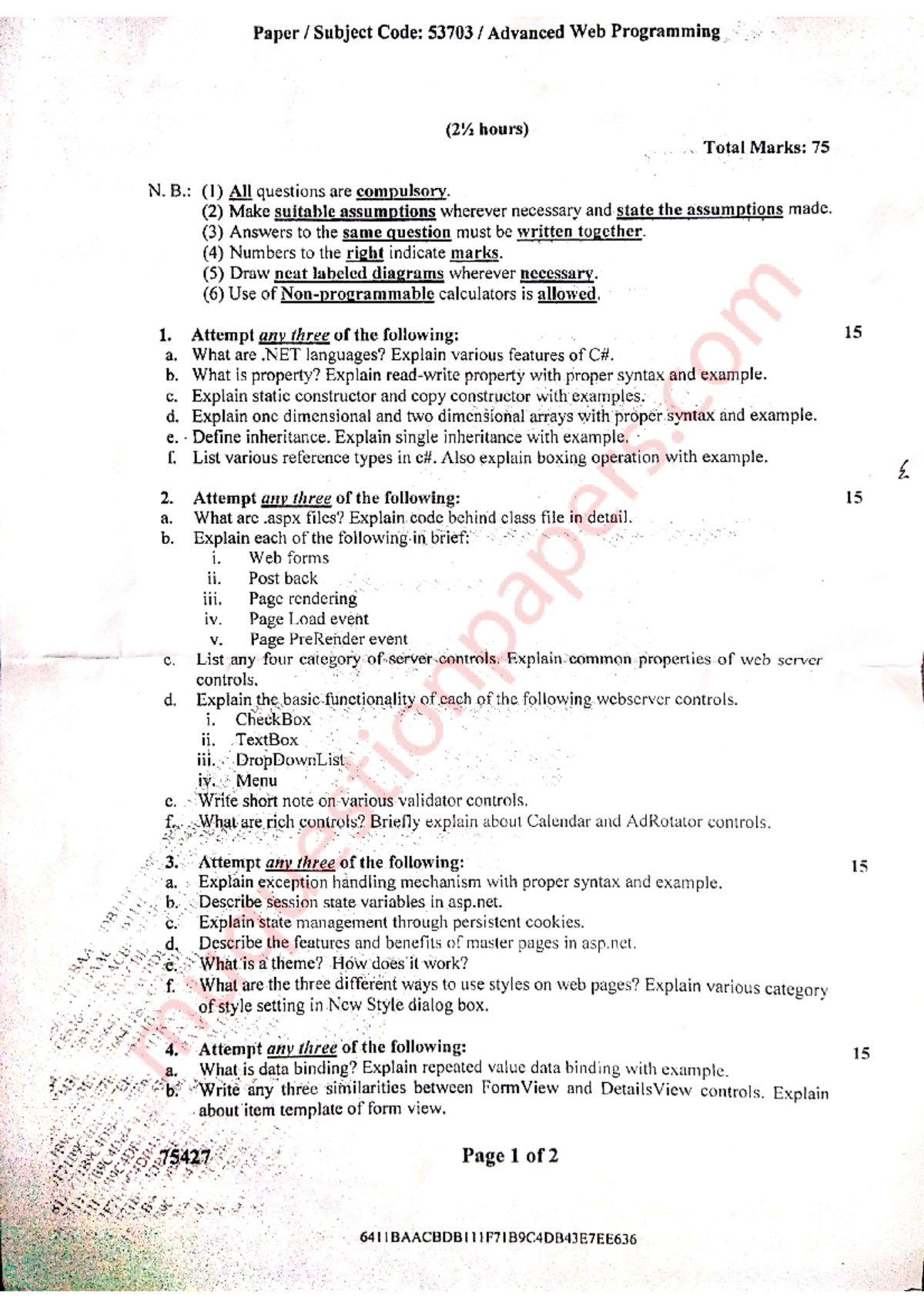 Tybsc-IT SEM5 AWP NOV19 Question Paper - Bsc. Information Technology ...