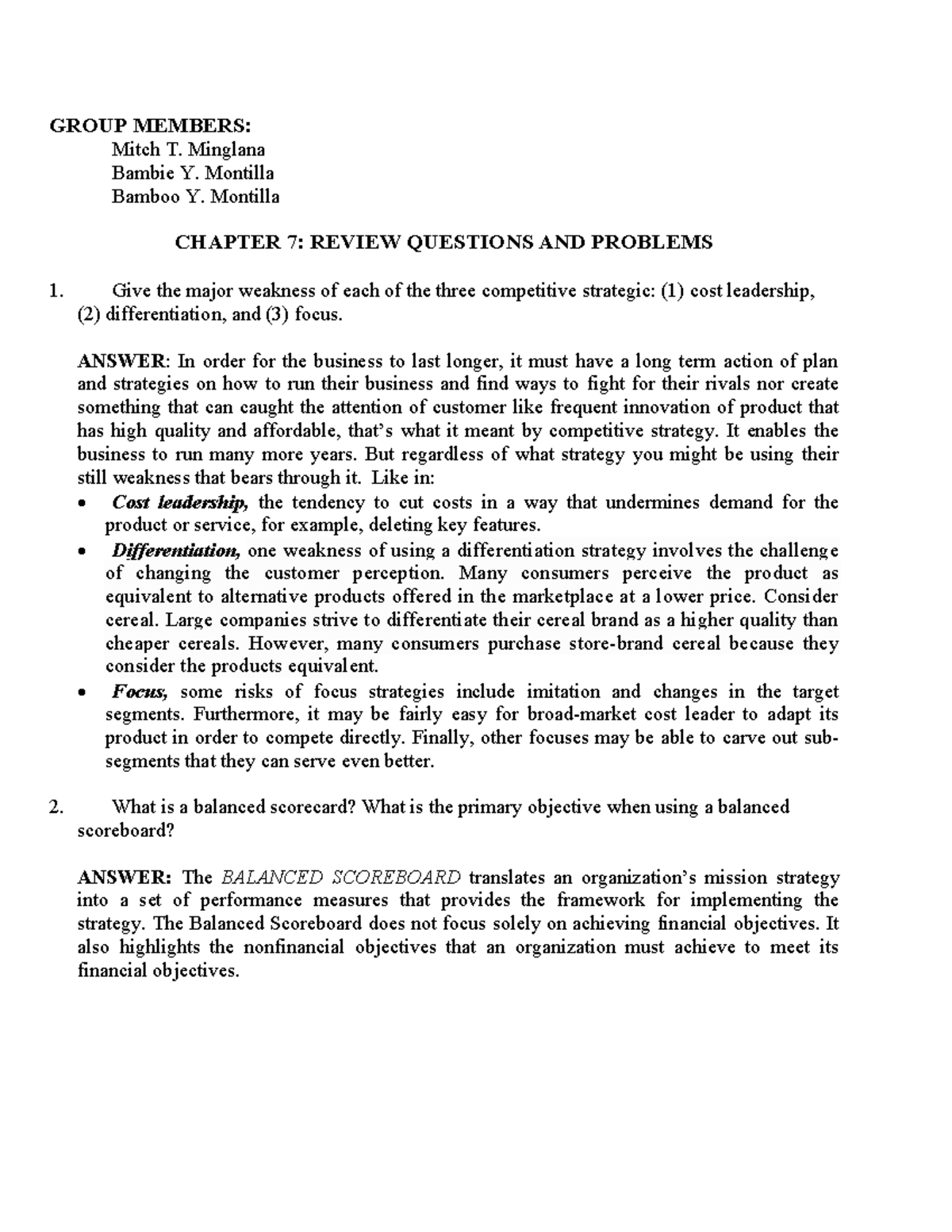 Pdfcoffee - hehe - GROUP MEMBERS: Mitch T. Minglana Bambie Y. Montilla ...