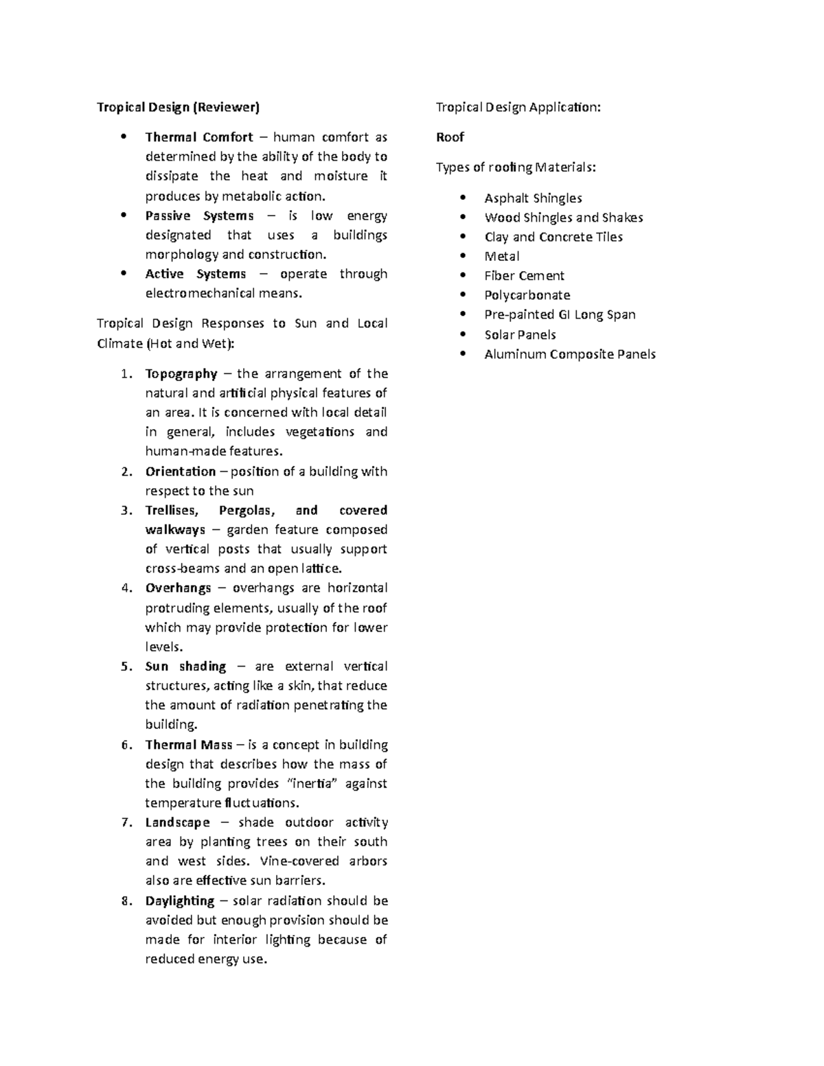 Tropical Design (Prelim Reviewer) - Tropical Design (Reviewer) Thermal ...