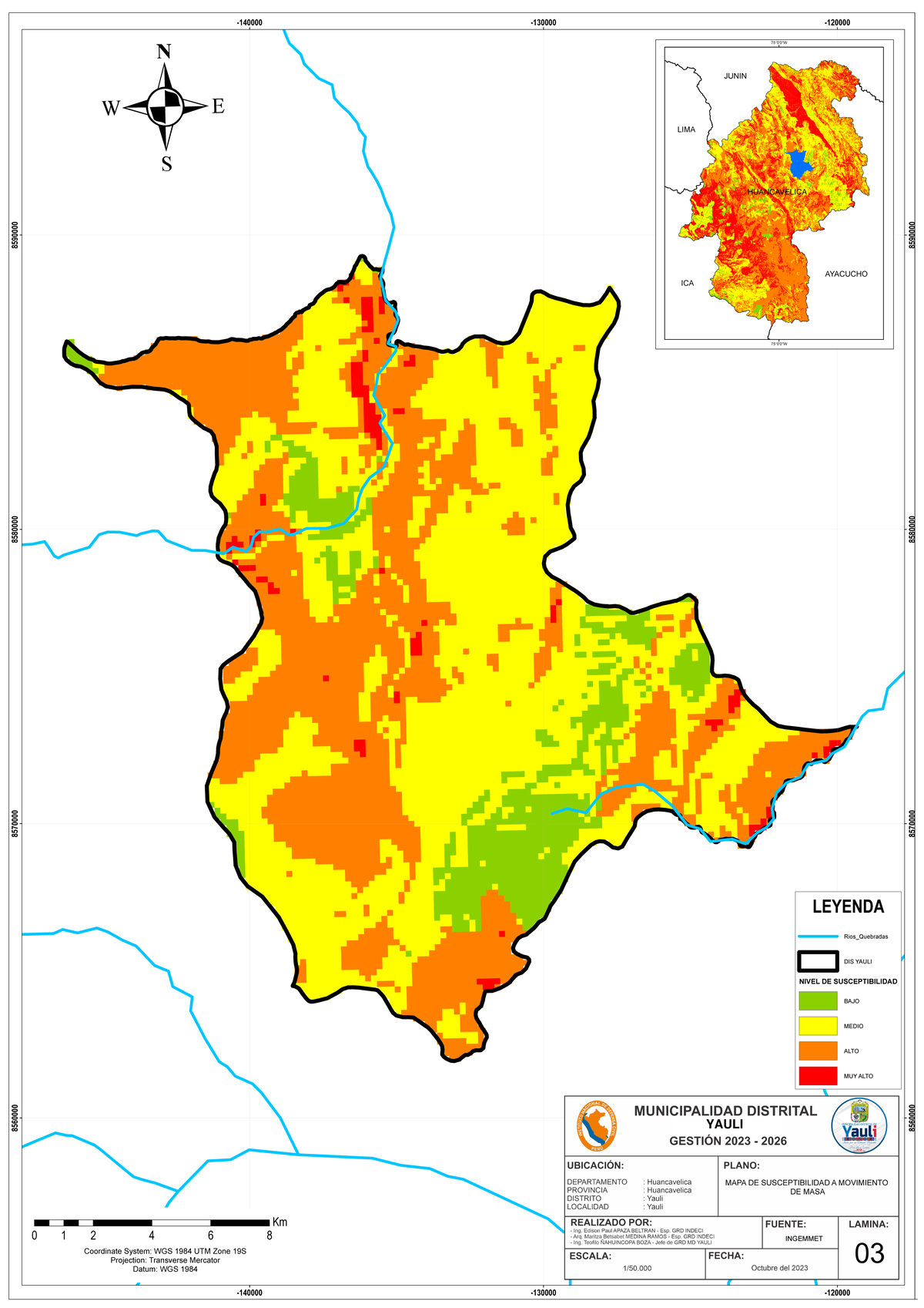 MAPA DE Susceptibilidad A Movimiento DE MASA - 8560000 8560000 8570000 ...