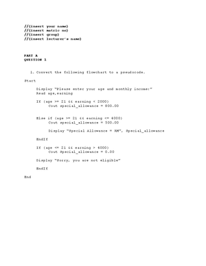 Flowchart - Fundamentals of Algorithms and Computer Problem Solving - Studocu