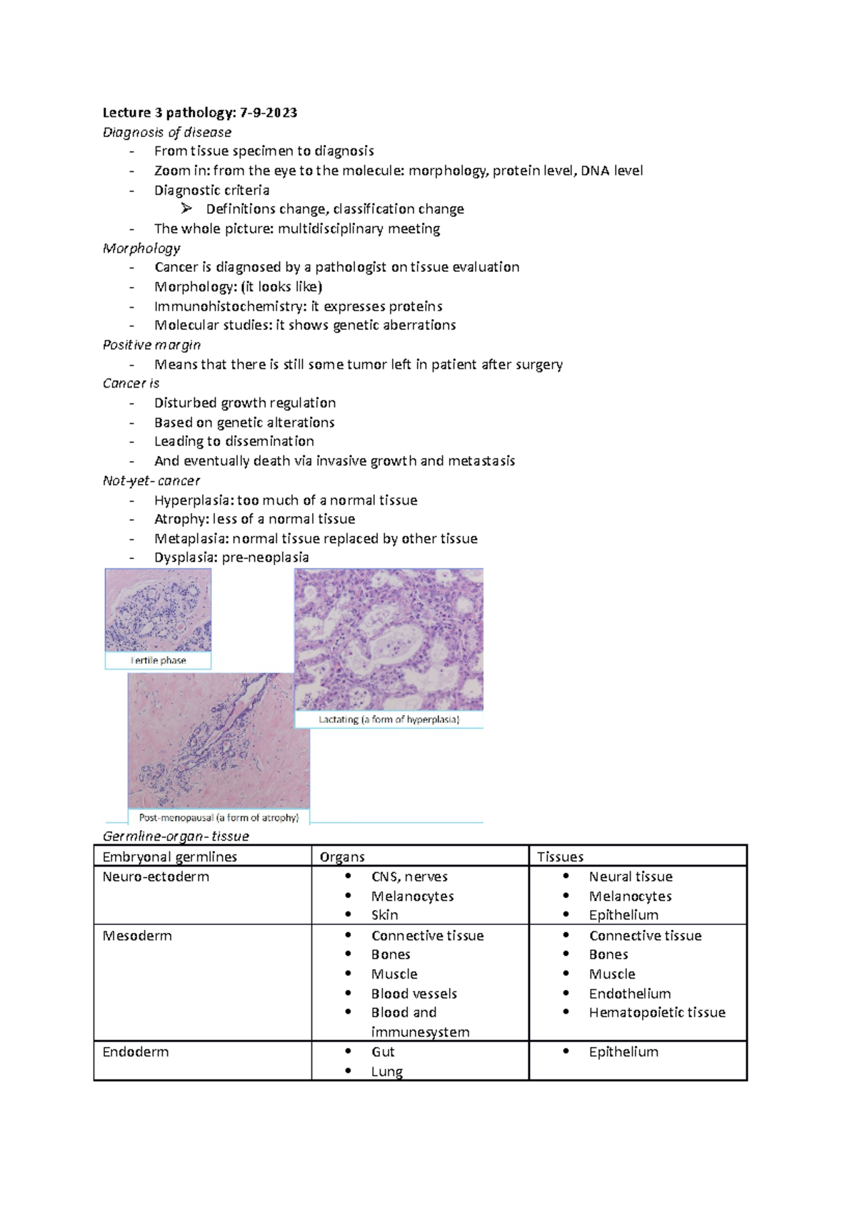 Lecture 3 guest lecture pathology - Lecture 3 pathology: 7-9- Diagnosis ...
