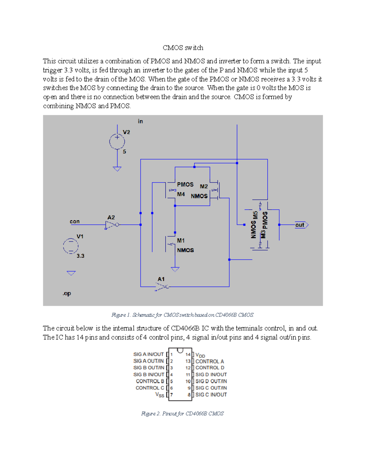 CMOS switch - CMOS switch This circuit utilizes a combination of PMOS ...