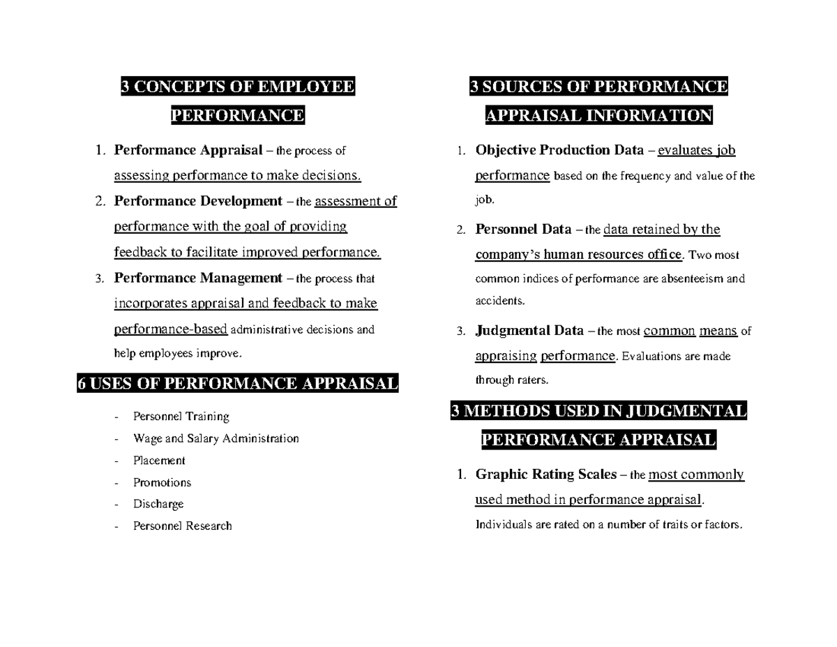 Industrial-Organizational Psych - 3 CONCEPTS OF EMPLOYEE PERFORMANCE ...