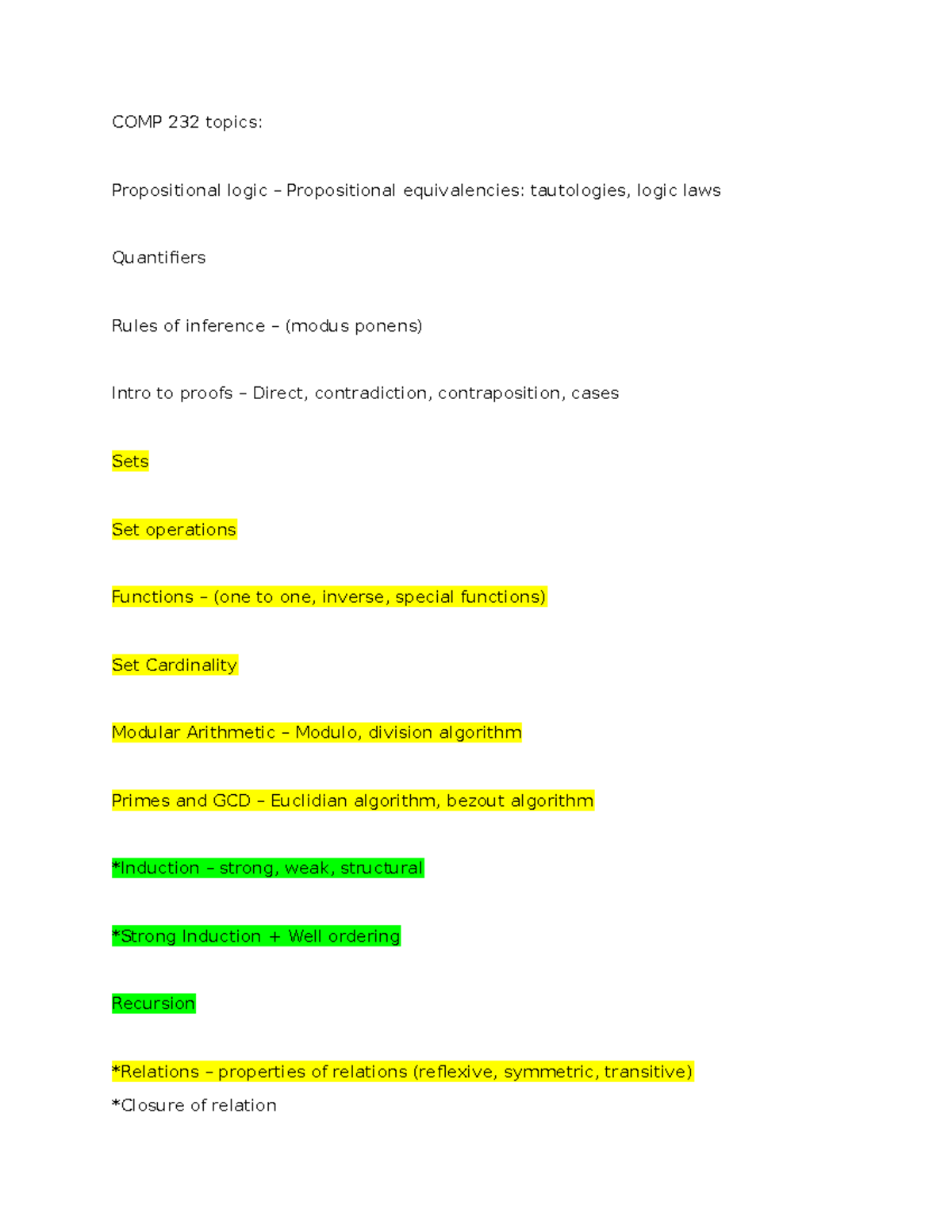 Comp 232 - rhtr - COMP 232 topics: Propositional logic – Propositional ...