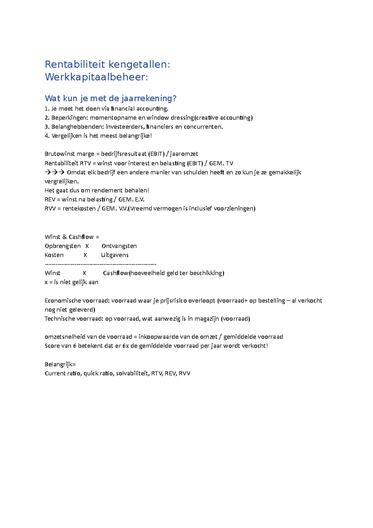 Rentabiliteits kengetallen - Rentabiliteit kengetallen ...
