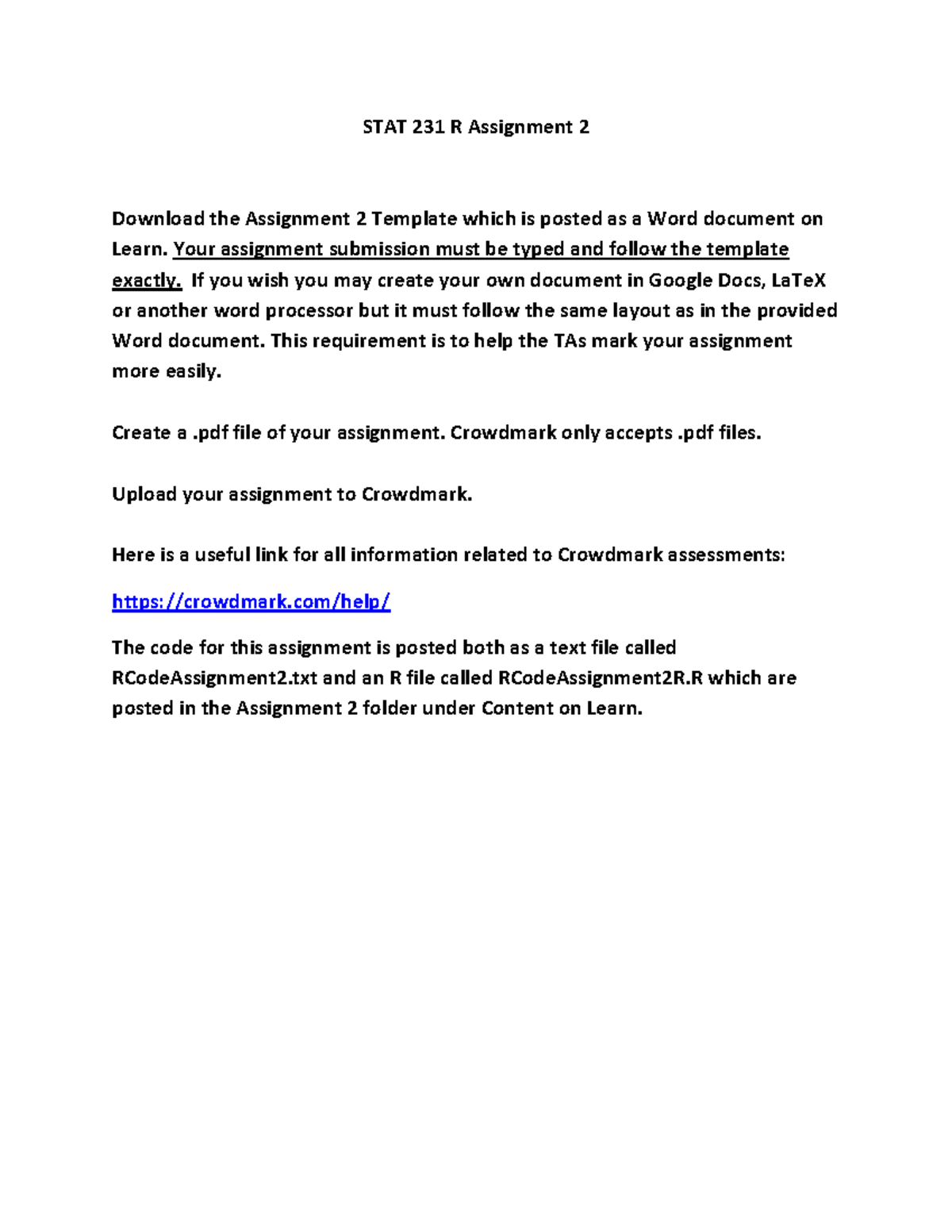 Assignment 2 for stat 231 2020 - STAT 231 R Assignment 2 Download the ...