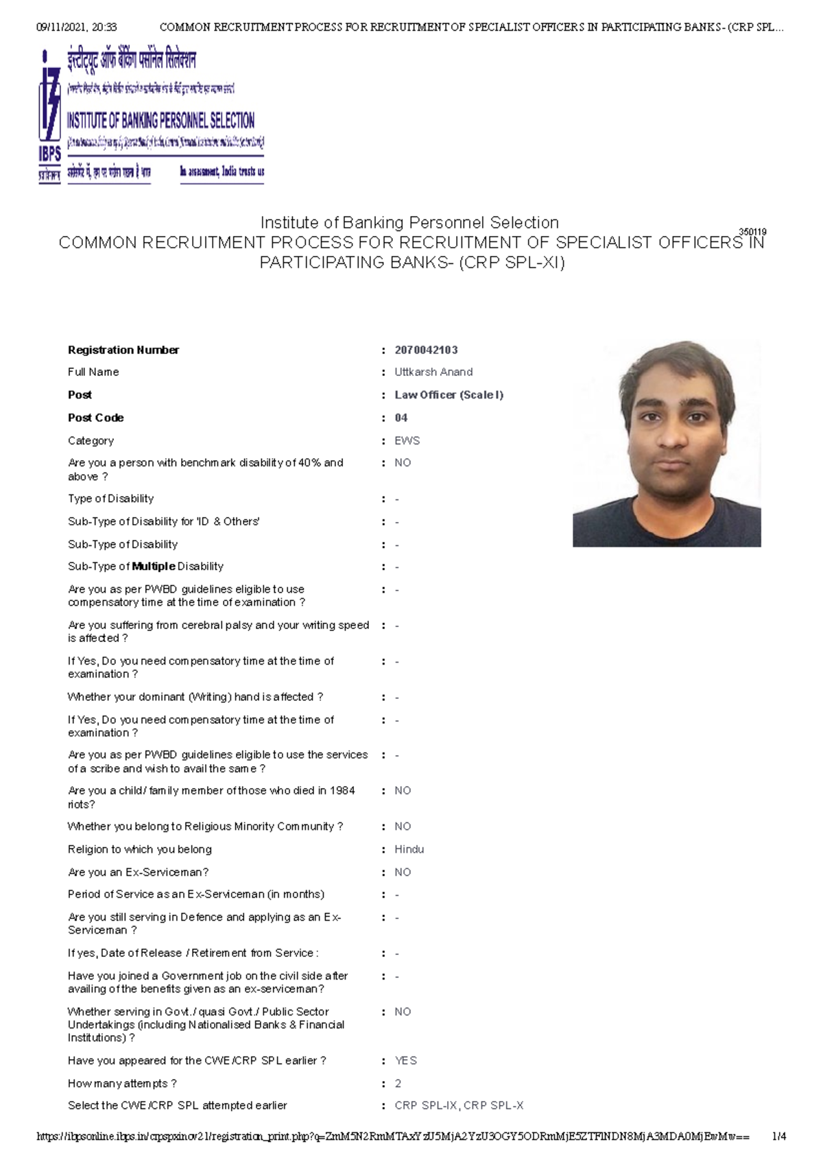 Common Recruitment Process FOR Recruitment OF Specialist Officers IN ...