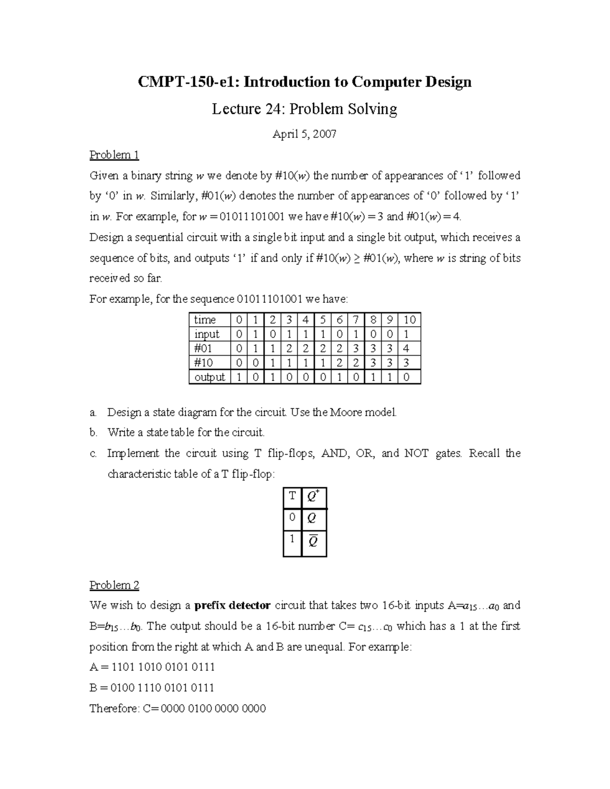 Lecture notes, lecture 24 + solutions - CMPT-150-e1: Introduction to ...