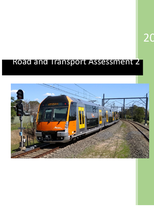 Assessment 3 Road and Transport - Assessment Task 3: Fundamentals of ...