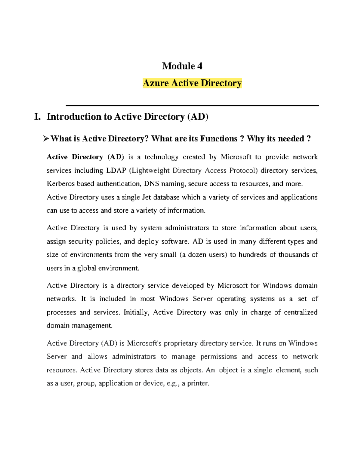 Azure Active Directory Introduction To Active Directory Ad What Is Active Directory What