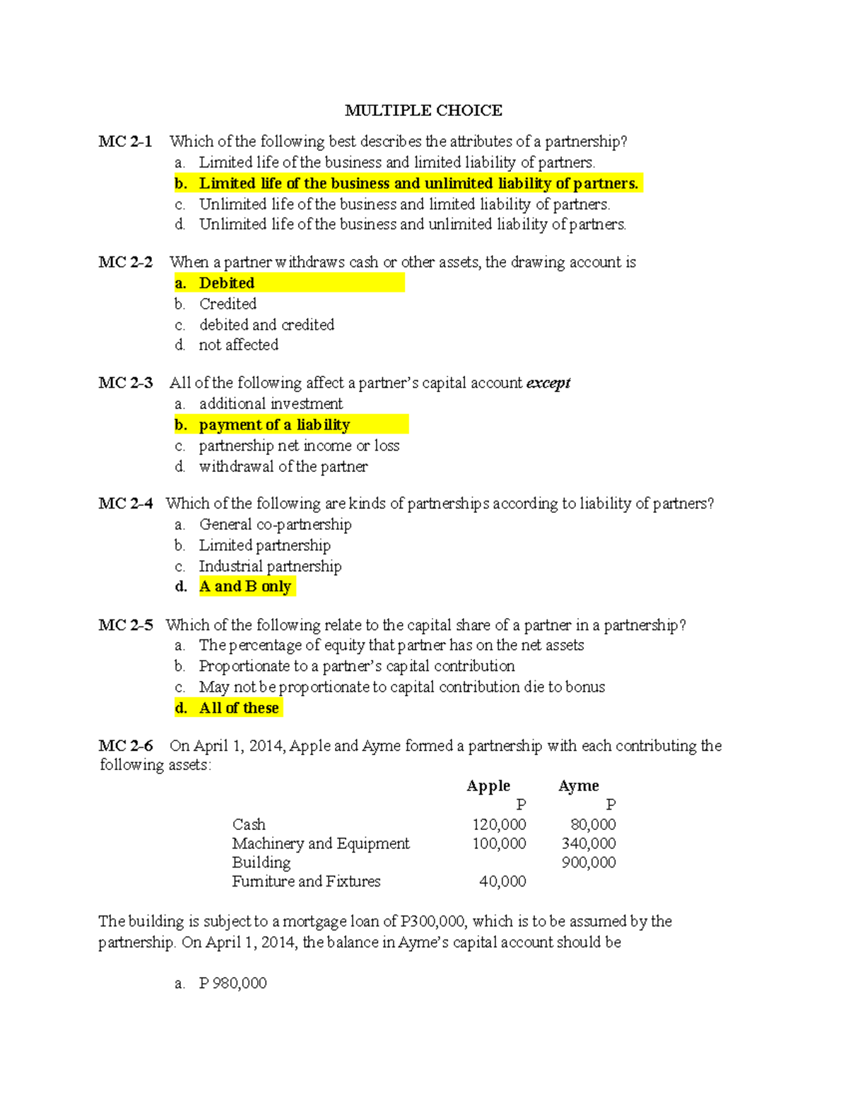Formation Exercises - Reviewer - MULTIPLE CHOICE MC 2-1 Which of the ...