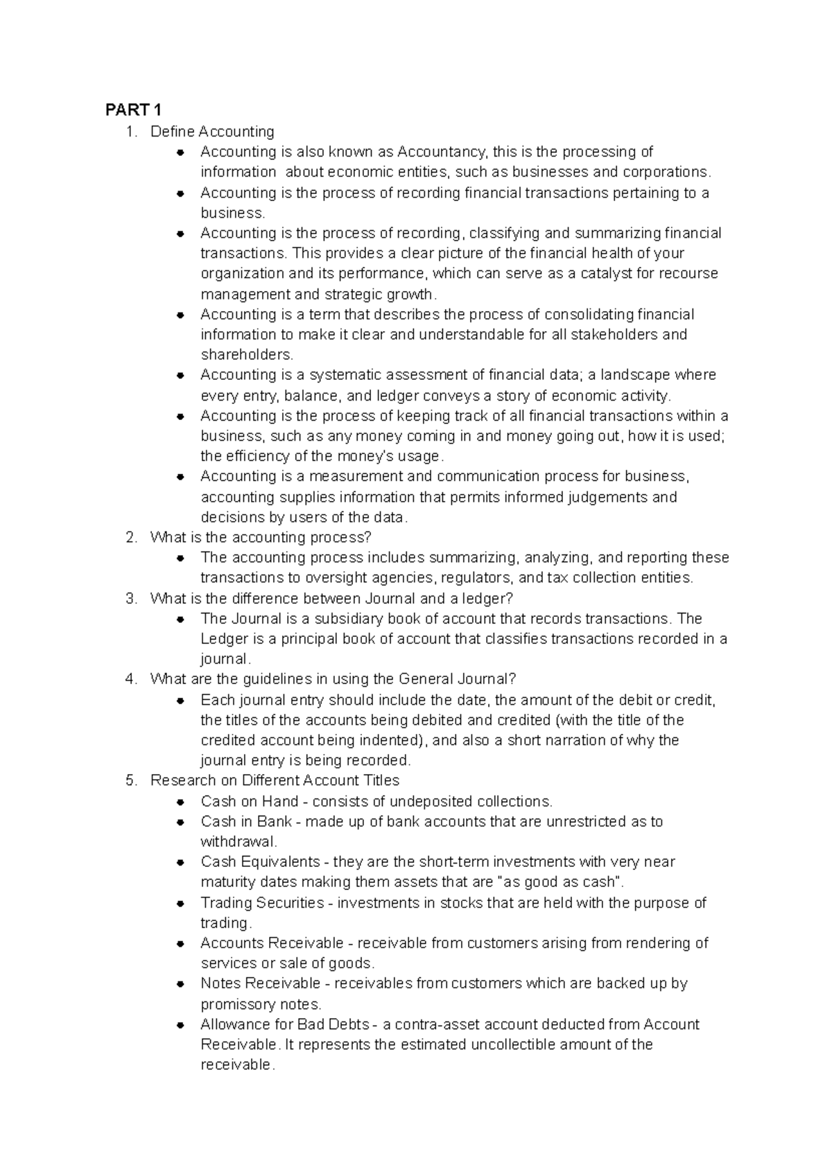 Fabm - notes about the introduction to fabm 1 - PART 1 Define ...