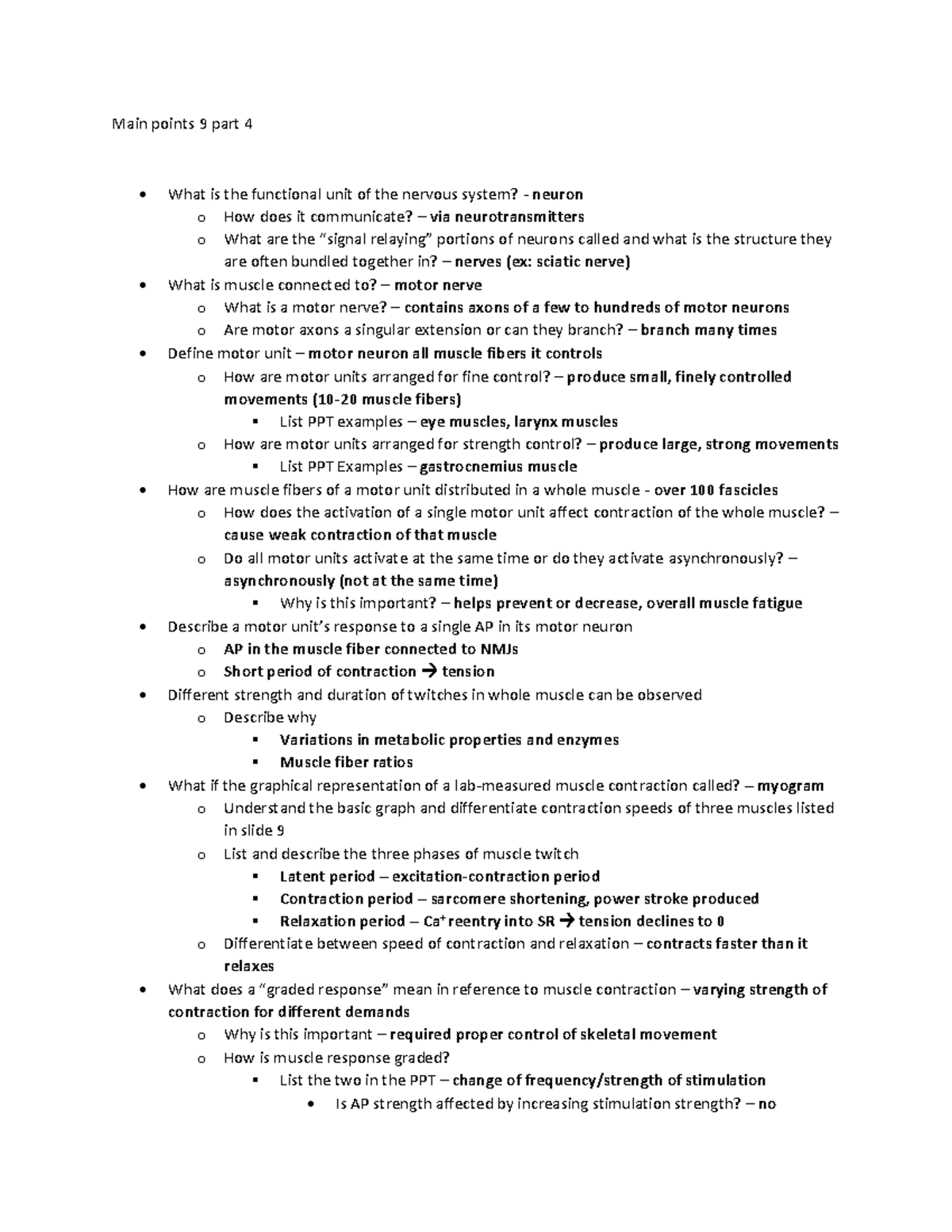 Main points 9 part 4 - Main points 9 part 4 What is the functional unit of the nervous system ...