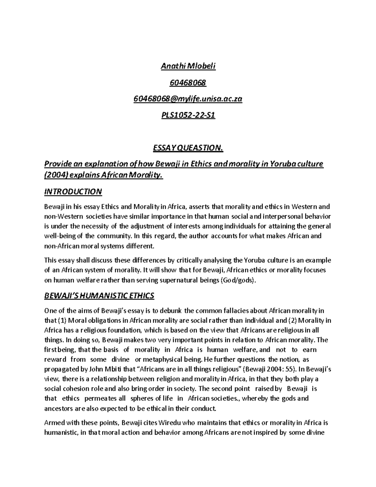 PLS1502 MAY JUNE Essay - Anathi Mlobeli 60468068 60468068@mylife.unisa ...