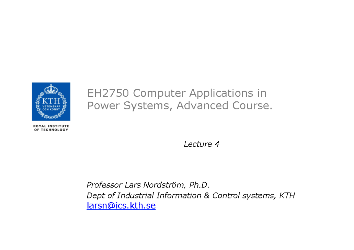 Lecture 4 Practical Reasoning & Reactive Agents - EH2750 Computer ...