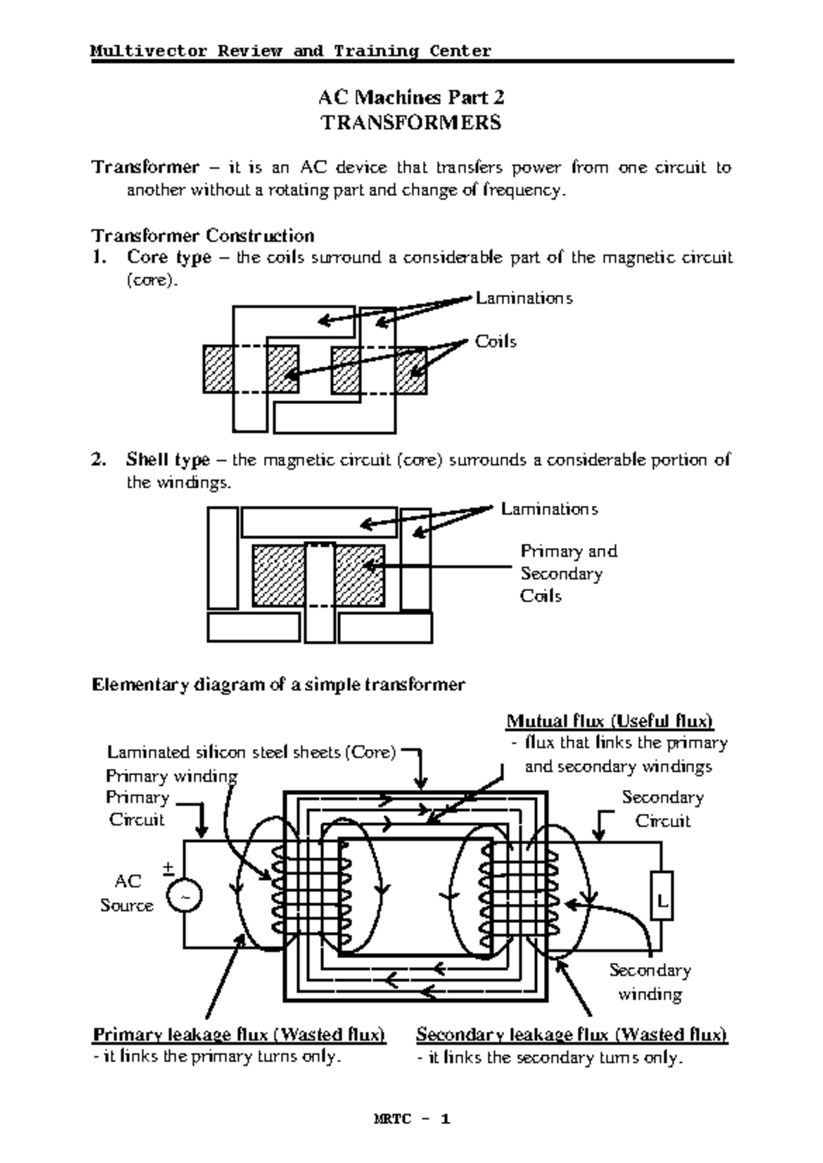 AC Machines Part 2-Transformers - AC Machines Part 2 TRANSFORMERS ...