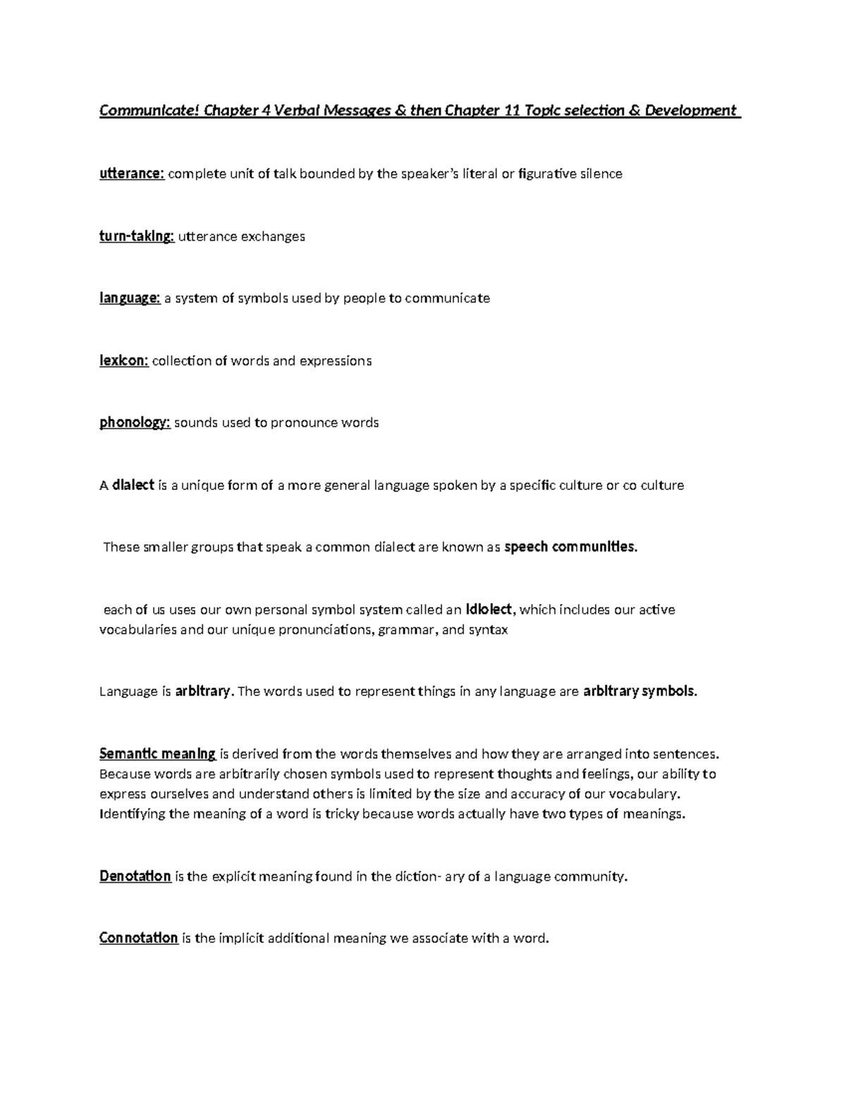 CPS Chapter 4 & 11 from Communicate - Communicate! Chapter 4 Verbal ...