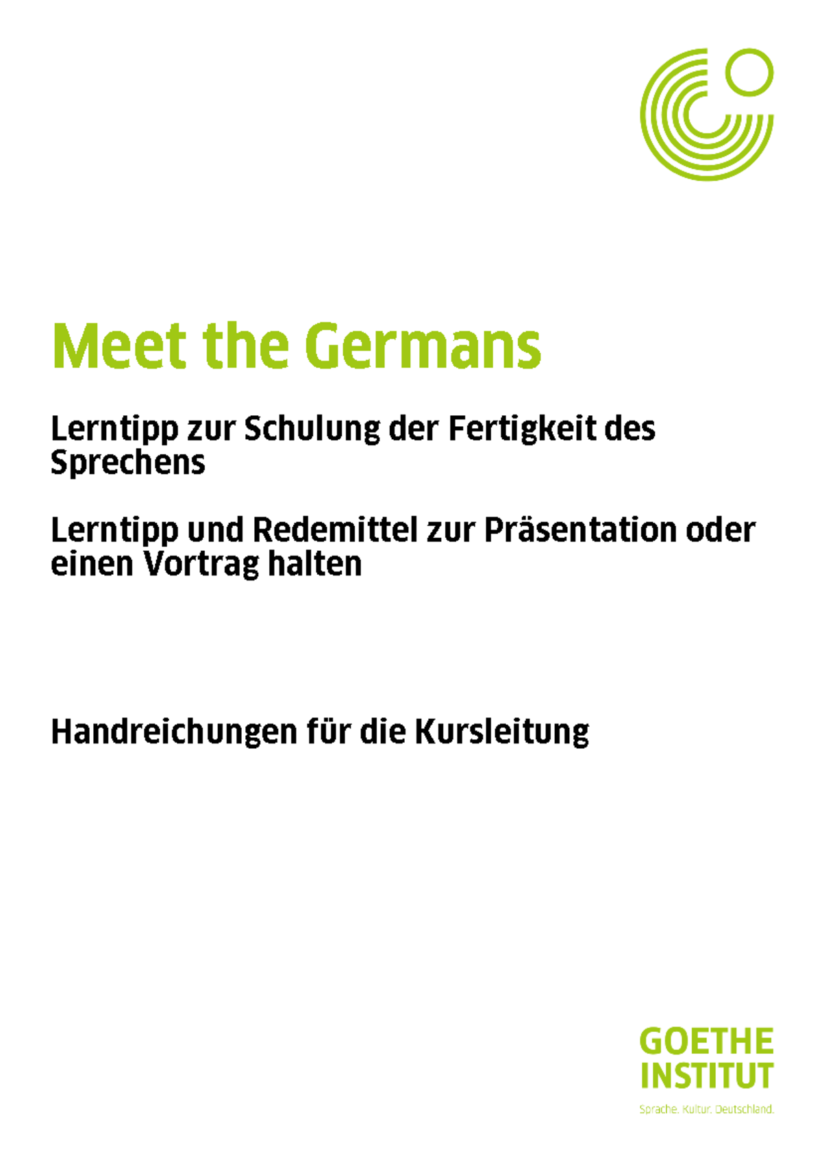 Praesentation Redemittel 1 - Meet the Germans Lerntipp zur Schulung der ...