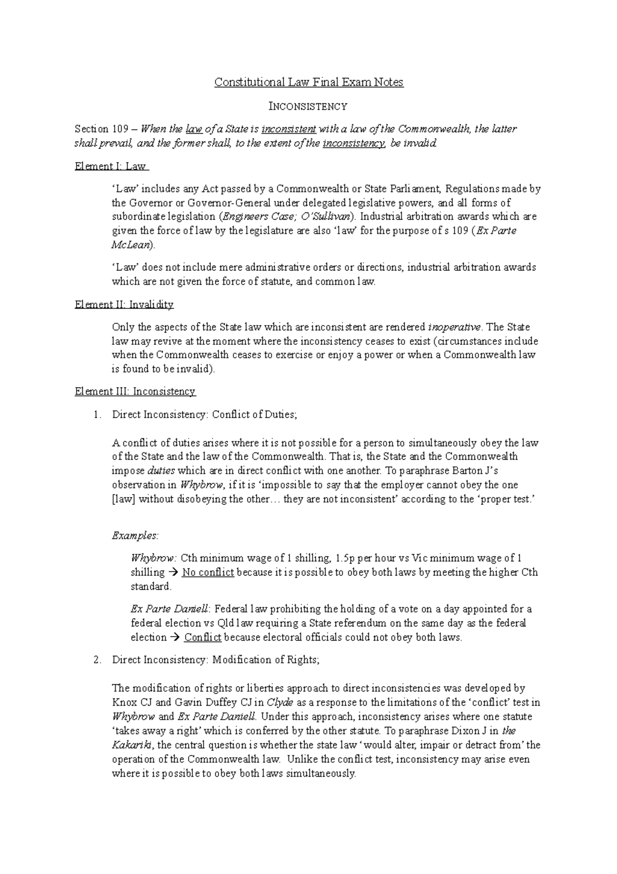 Constitutional Law Final Exam Notes - Constitutional Law Final Exam ...