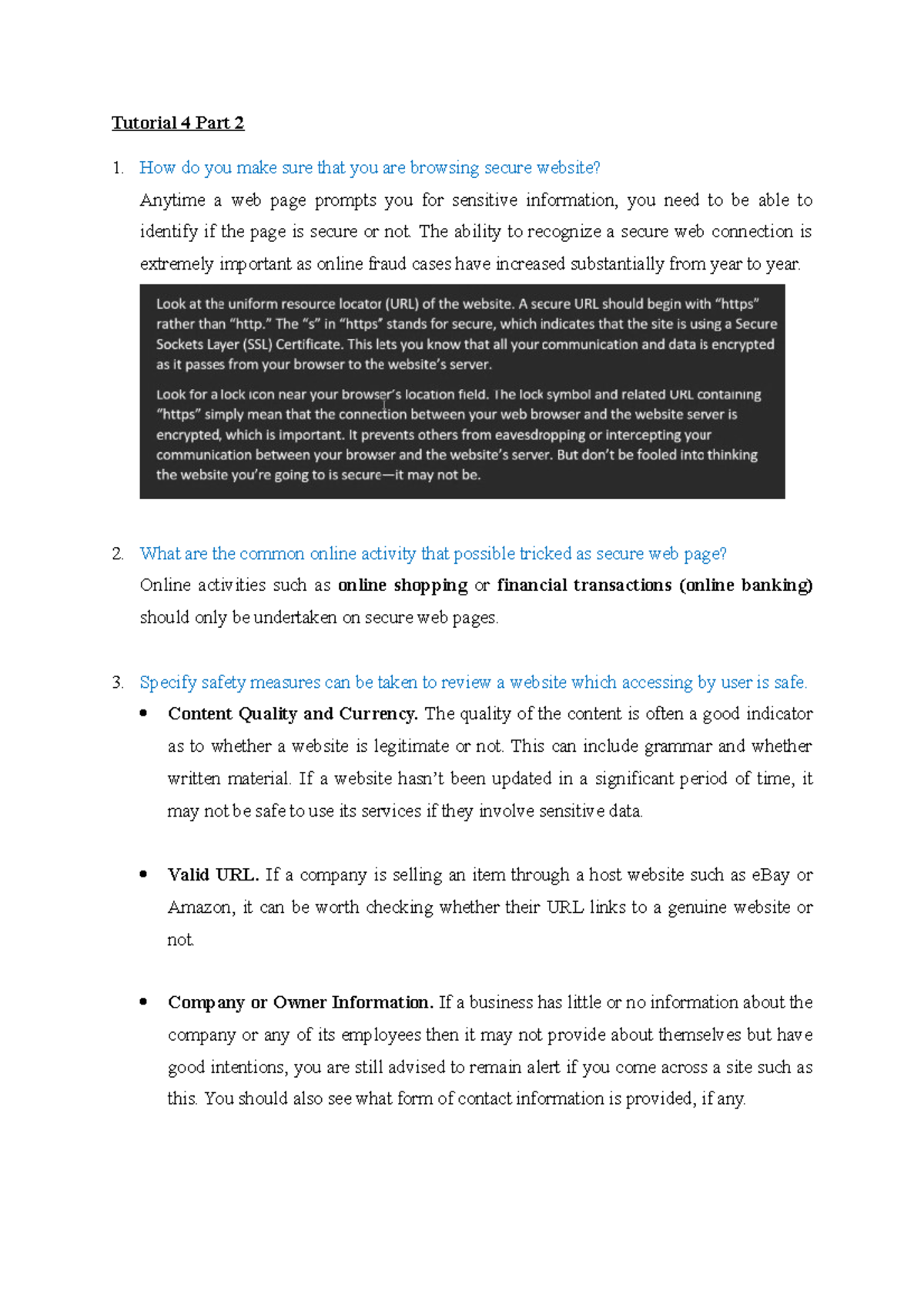 Tutorial 4 Part 2 - Information and IT Security - Tutorial 4 Part 2 How ...