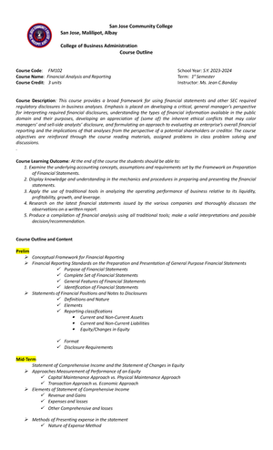 Financial Analysis AND Reporting - Module 1 - INVESTMENT AND PORTFOLIO ...