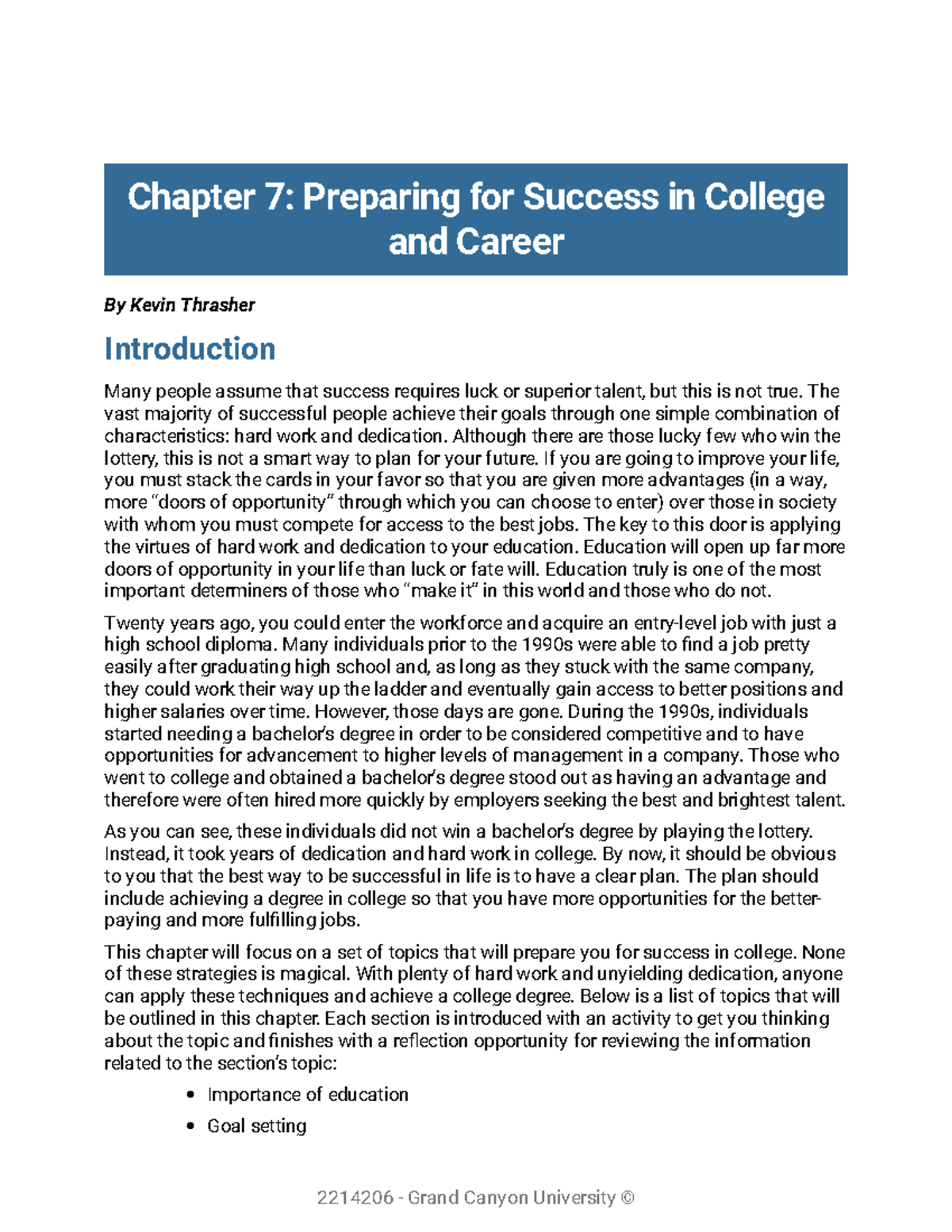 Bibli U-Print-1000000000604 - Chapter 7: Preparing for Success in ...