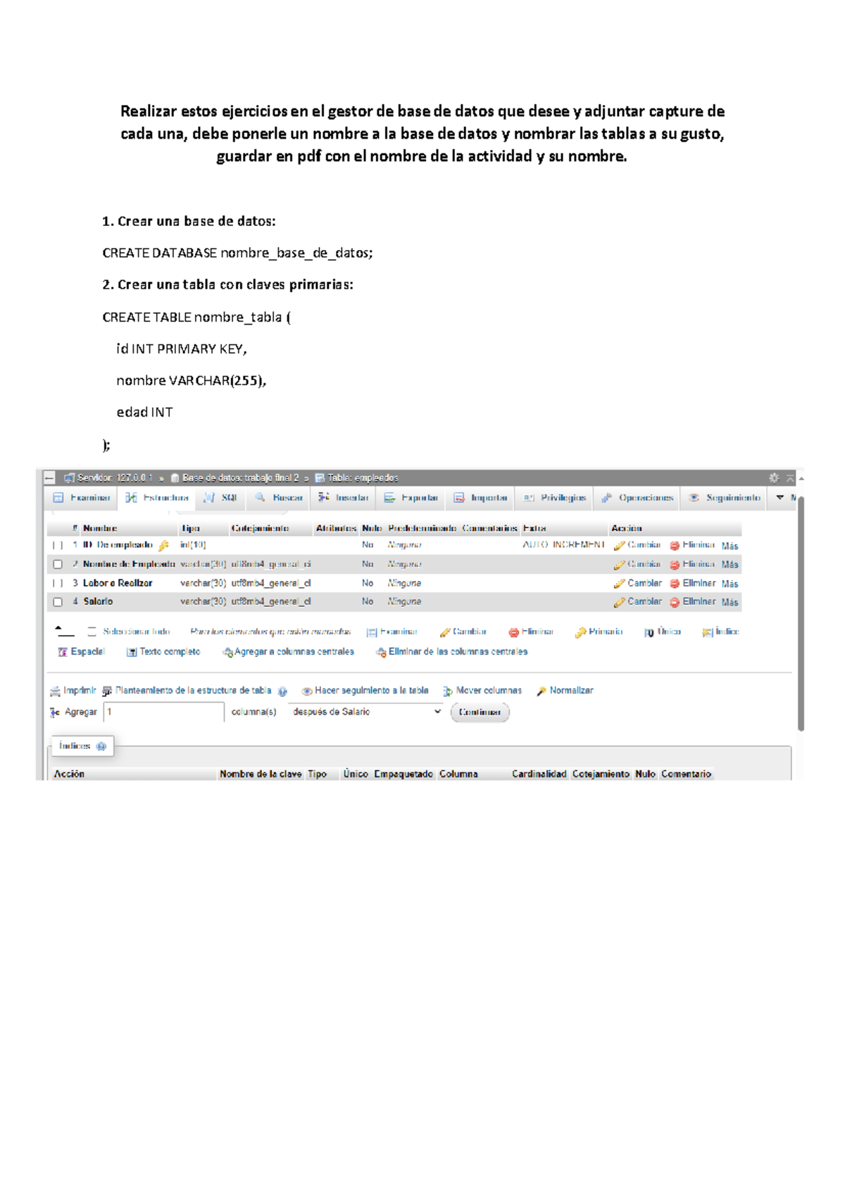 Tarea Actividad 3 - Ejercicios de SQL - Willy Morillo - Realizar estos ejercicios en el gestor ...