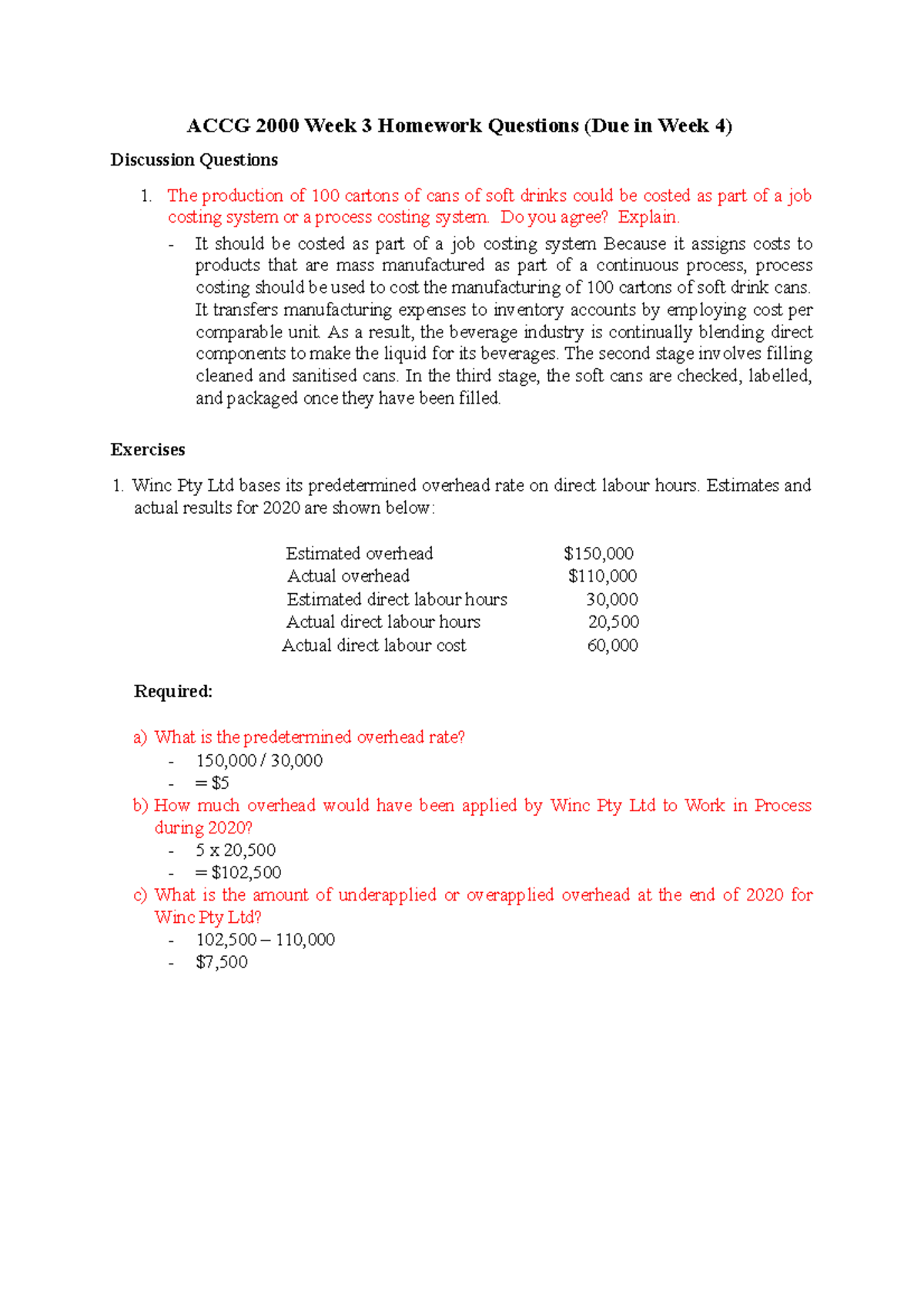 ACCG 2000 Week 3 Homework Questions - ACCG 2000 Week 3 Homework Questions (Due in Week 4 ...