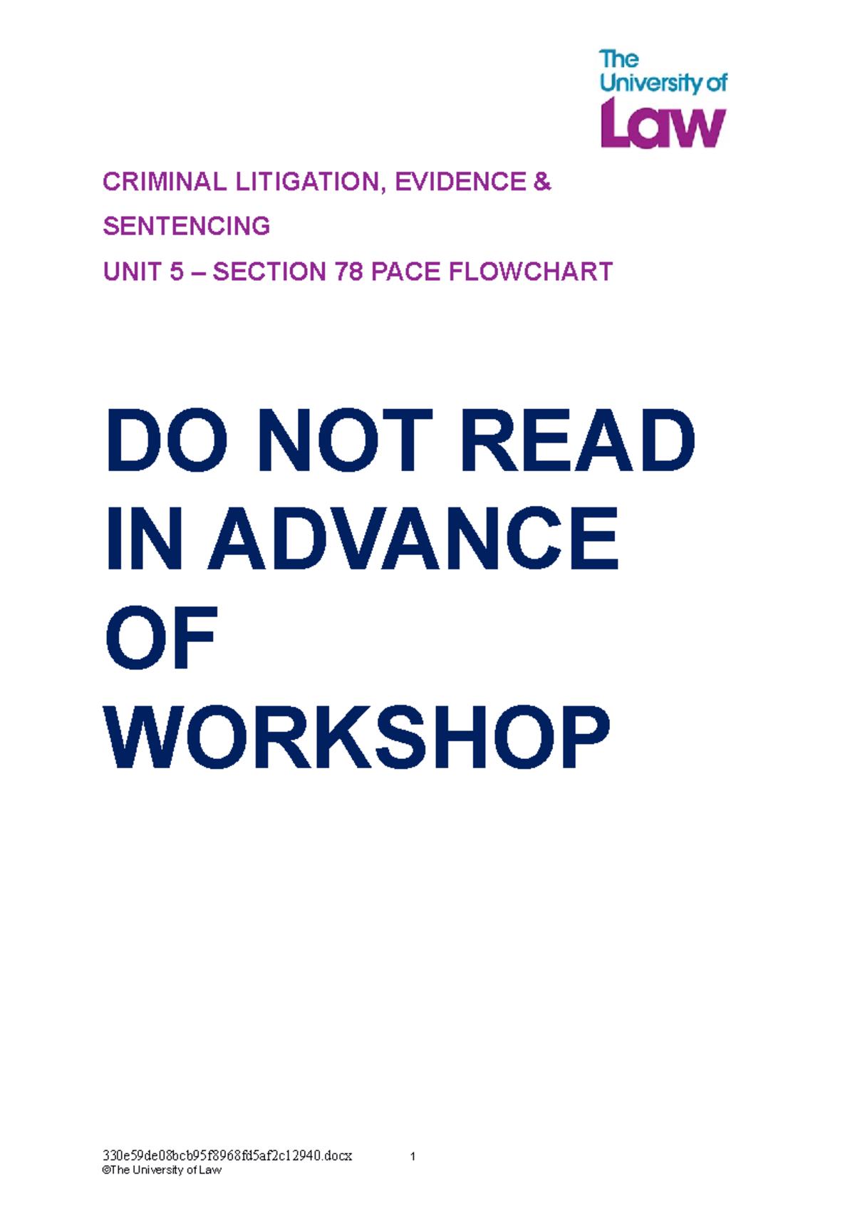 S78 flowchart - flow chart of s.78 - CRIMINAL LITIGATION, EVIDENCE ...